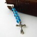 Crucifix Cross Bookmark With Blue Glass Beads Shepherd Hook Steel ...