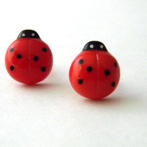 Cute Ladybug Post Earrings Red Ladybug Stud Earrings - Etsy