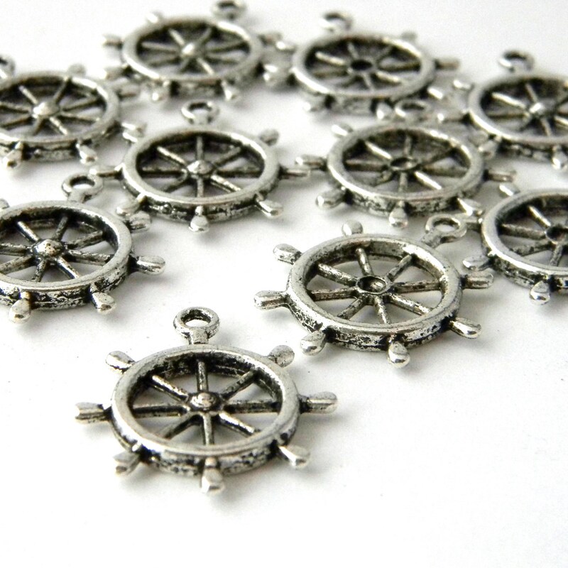 Ship Wheel Charm - Etsy