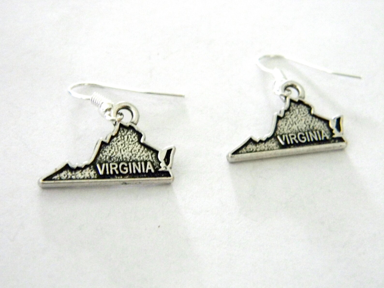 Virginia State Earrings Silver Color Dangle Earrings - Etsy