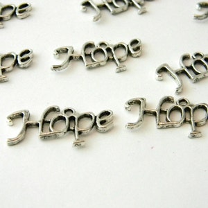 Hope Word Charms Set of 10 Silver Color 14x27mm - Etsy