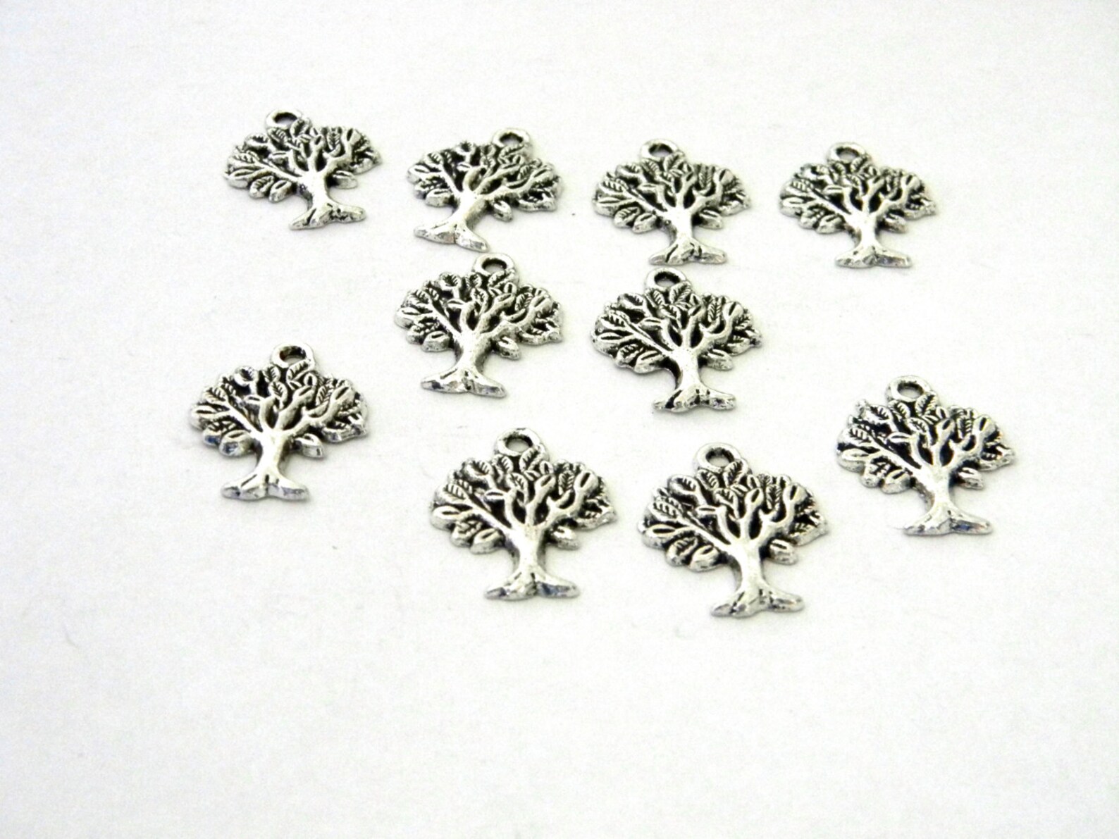 Tree Charms Set of 10 Silver Color 21x17mm - Etsy