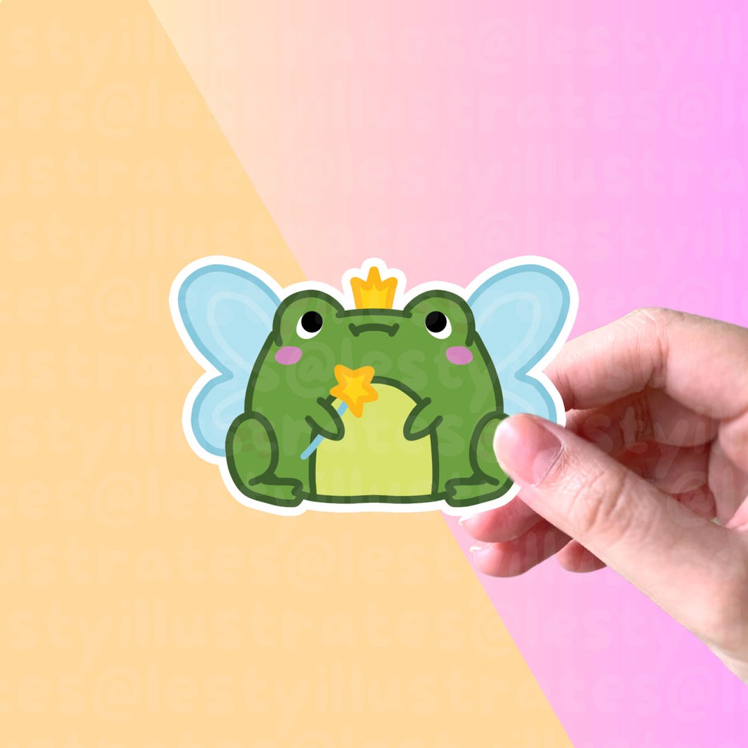 Fairy Princess Frog Sticker - Cute Laptop Stickers - Kawaii Froggy - Etsy