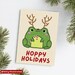 Hoppy Holidays Cute Frog Pun Christmas Card Funny Froggy Xmas Card - Etsy
