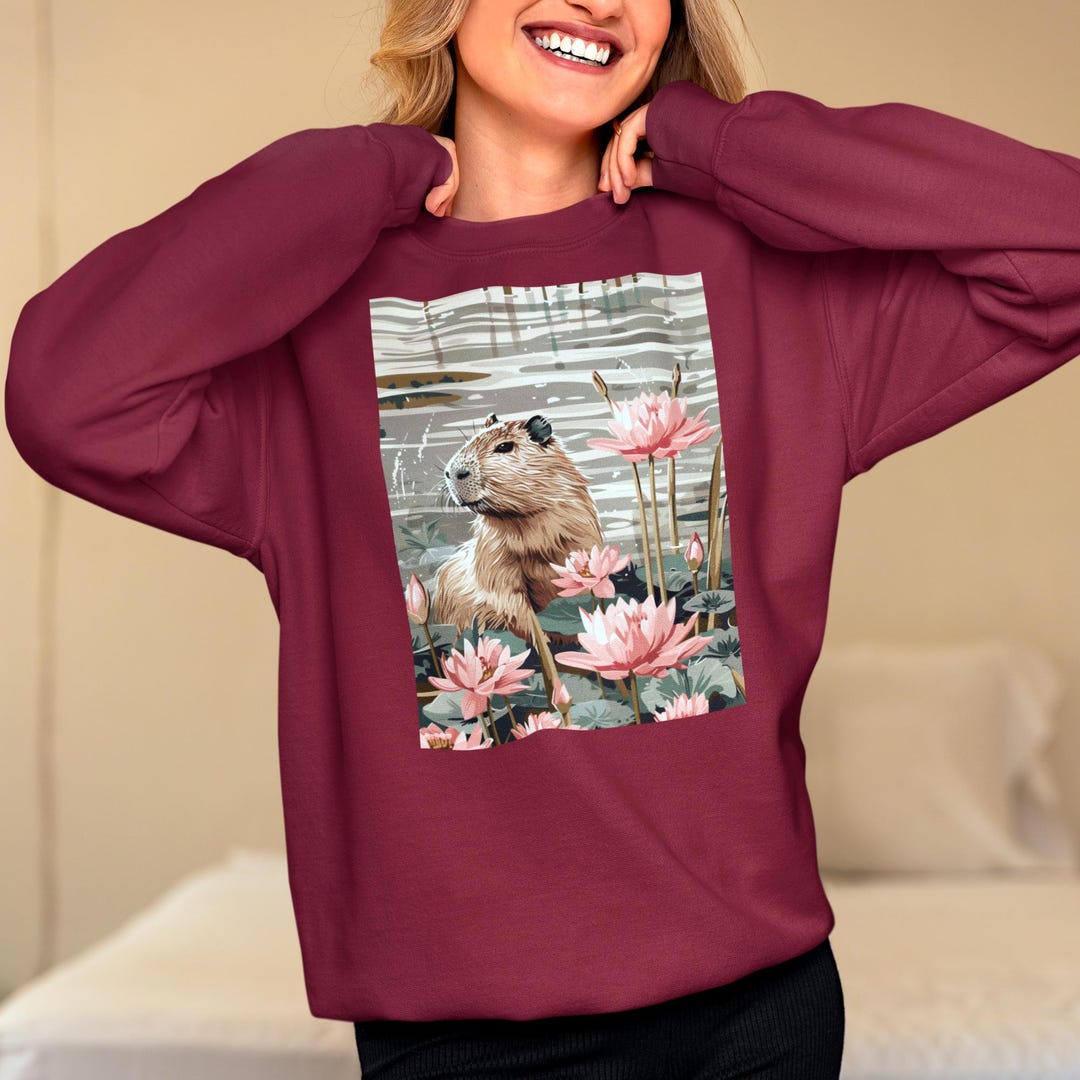 Cute Capybara Shirt, Aesthetic Dreamcore Sweatshirt, Trendy Animal ...