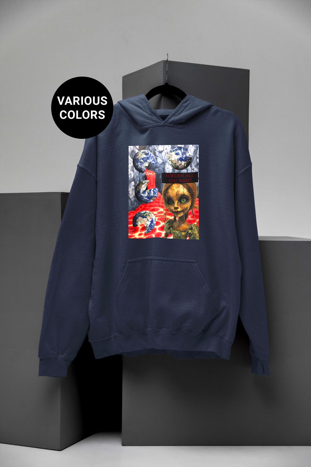 Weirdcore Creepy Doll Hoodie, Scary Doll Shirt, Weird Horror Hoodie ...