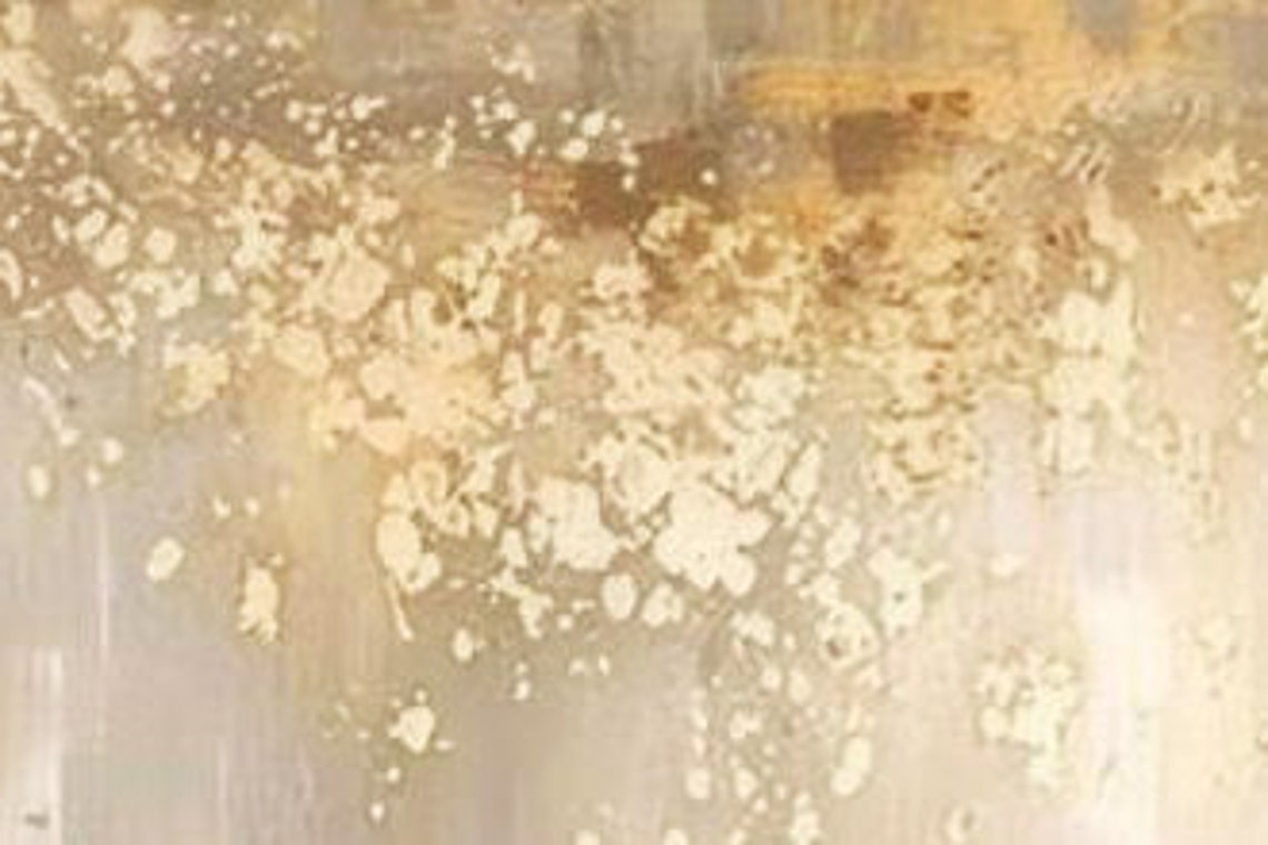 Original Gold Foil Oil Painting on Canvas Large Abstract Golden Leaf ...