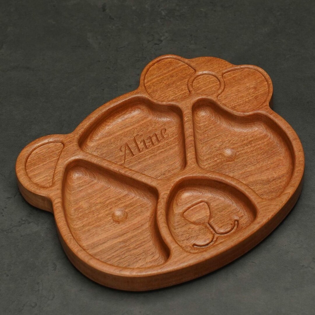 Personalized Solid Wood Teddy Bear Plate / Birth Gift / Made in France ...