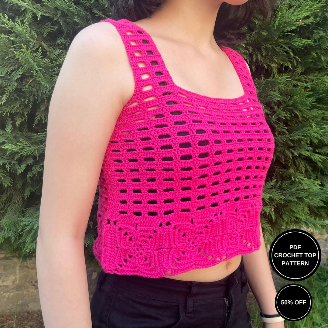 Crochet Crop Pattern, Crochet Lace Singlet, Crochet Clothing, Crochet ...