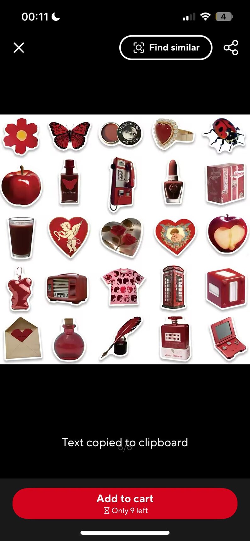 50 Graffity Red Retro Stickers Pack Aesthetic Decals for Laptop Pad ...