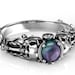 Lab Alexandrite Skull Engagement Ring - Alternative Gothic Engagement ...