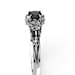 Black Diamond Skull Ring - Gothic Edwardian Floral Engagement Ring - Etsy