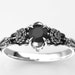Black Diamond Skull Ring - Gothic Edwardian Floral Engagement Ring - Etsy