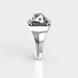 Wide Men's Dnd D20 Silver Signet Ring - Geeky D&D Statement Ring Gift ...