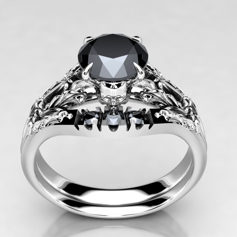 Diamond Skull Engagement Ring
