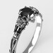 Black Diamond Skull Ring - Gothic Edwardian Floral Engagement Ring - Etsy