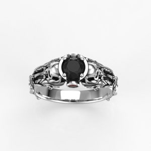 Goth Skull Engagement Ring With Moissanite or Black Diamond ...