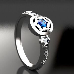 Star Wars Empire Inspired Engagement Ring With Sapphire & Moissanite ...