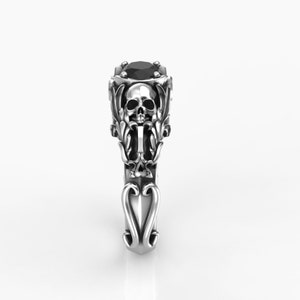Goth Skull Engagement Ring With Moissanite or Black Diamond ...