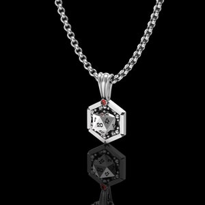 D20 Lab Ruby Dungeons and Dragons Pendant - D&D Geeky Gamer Pendant ...