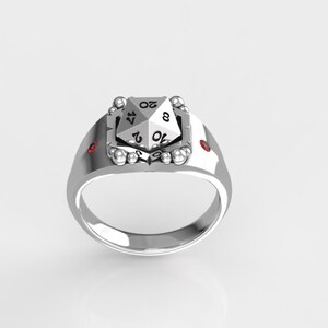 Men's D20 Sterling Silver Ring – Nerdy D&D Statement Jewelry - Etsy