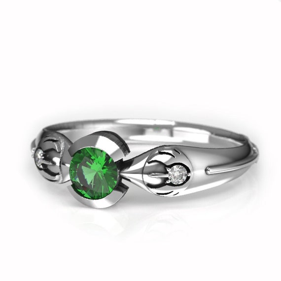 Star Wars Inspired Engagement Ring Silver or White Gold With | Etsy