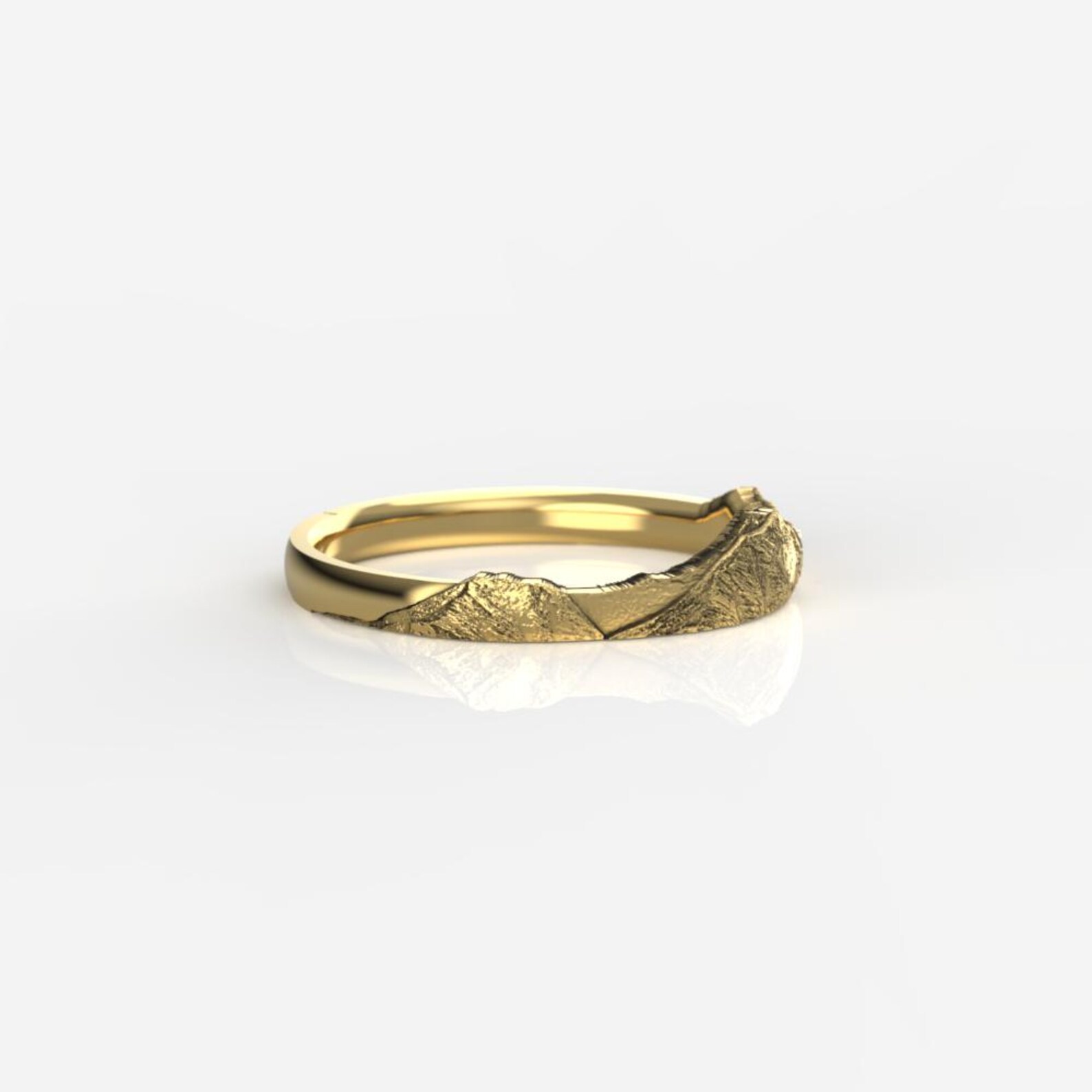 Rocky Mountain Wedding Band in Gold or Silver - Mount Princeton Ring ...