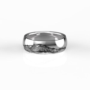 Pikes Peak Wedding Band in Silver or Gold - 7mm Wide Rocky Mountain ...
