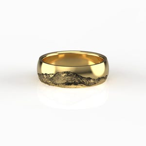 Pikes Peak Wedding Band in Silver or Gold - 7mm Wide Rocky Mountain ...