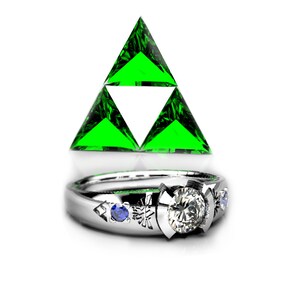 Gamer Engagement Ring in Silver, Palladium or Gold - Certified ...