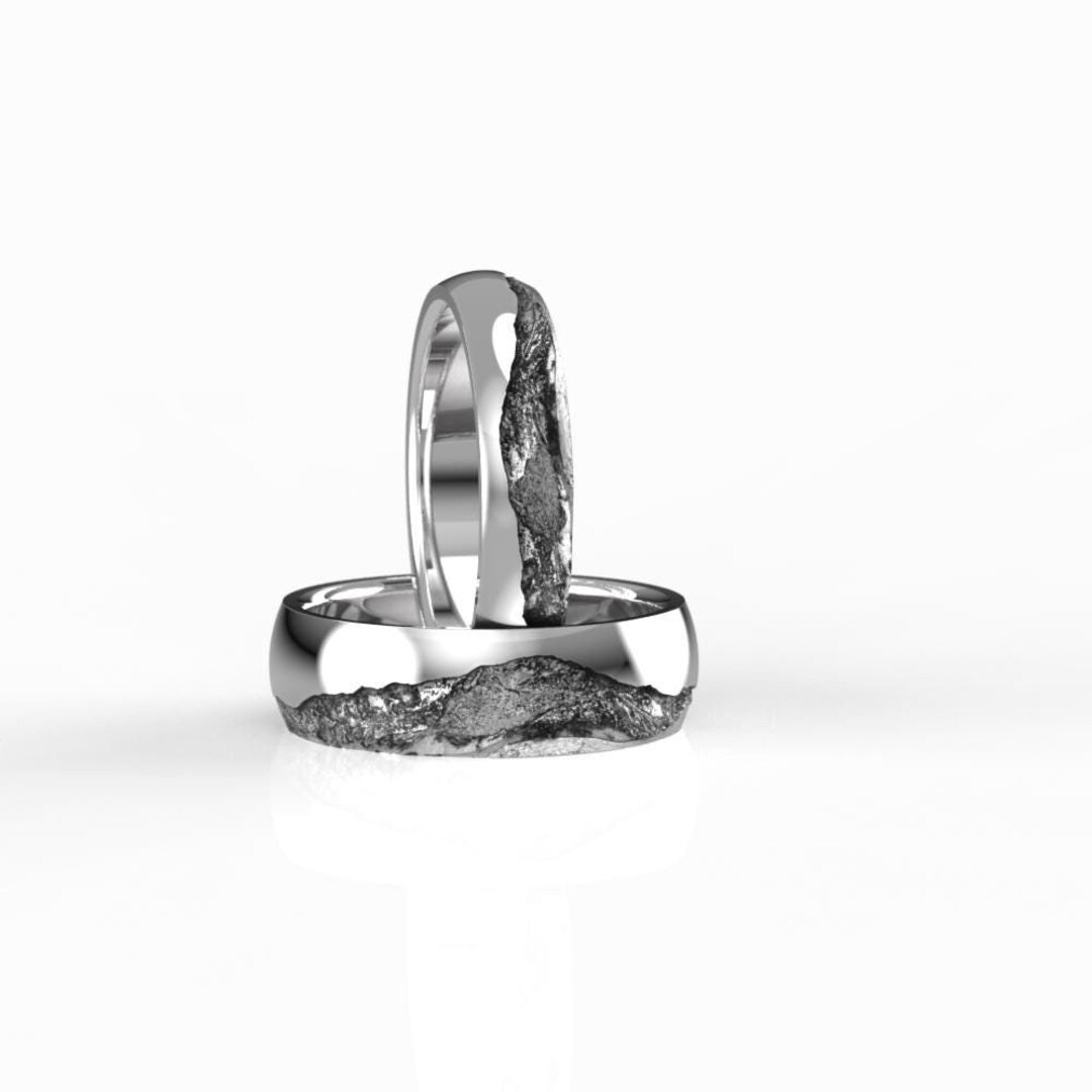 Matching Pike's Peak Wedding Band Set in Silver or Gold - Rocky ...