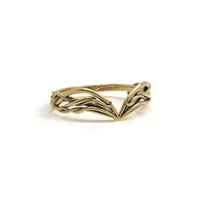 Gold Elvish Crown Ring - Fantasy Wedding Ring - Celtic Dainty Promise ...