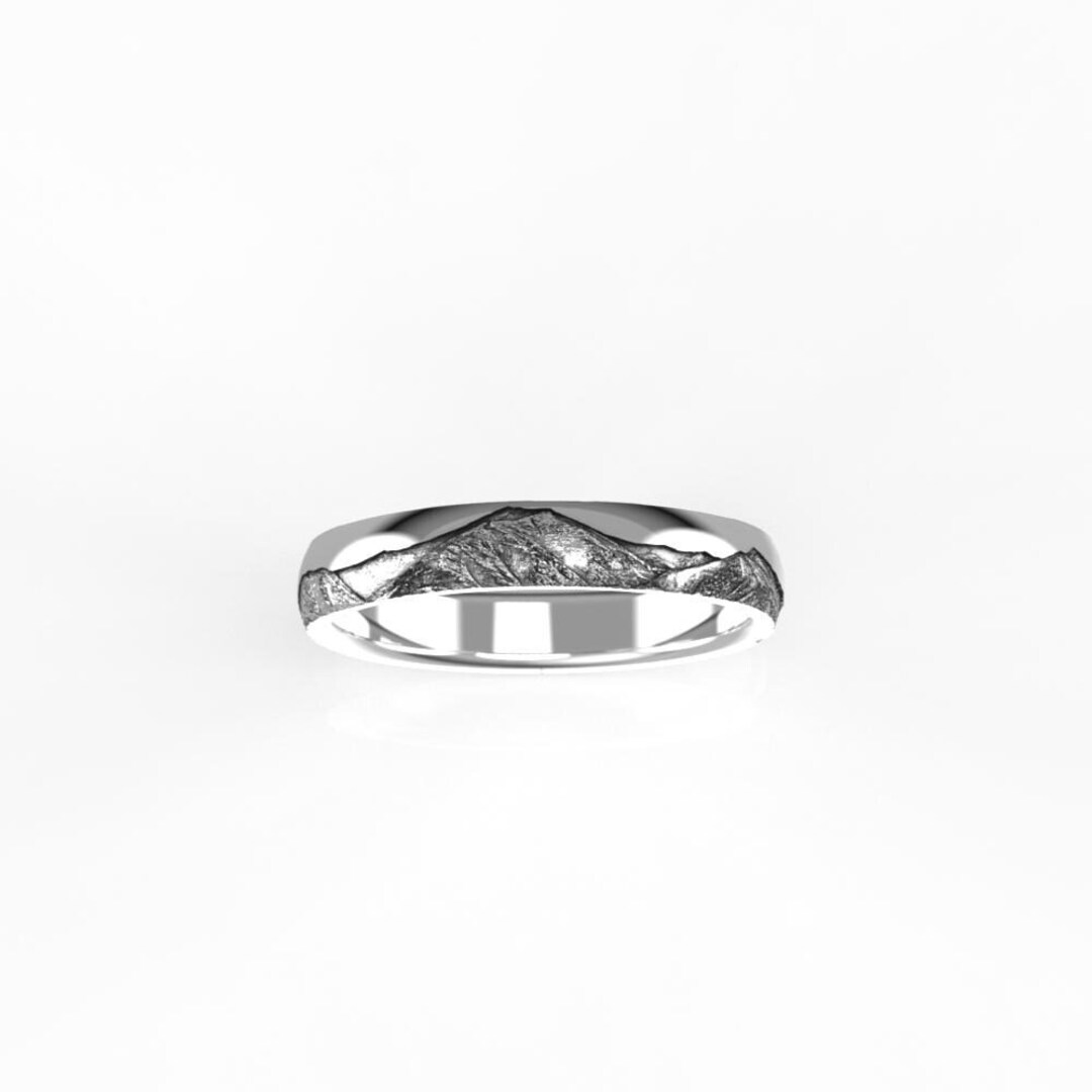 Rocky Mountain Wedding Band in Gold or Silver - 4mm Wide Mount ...