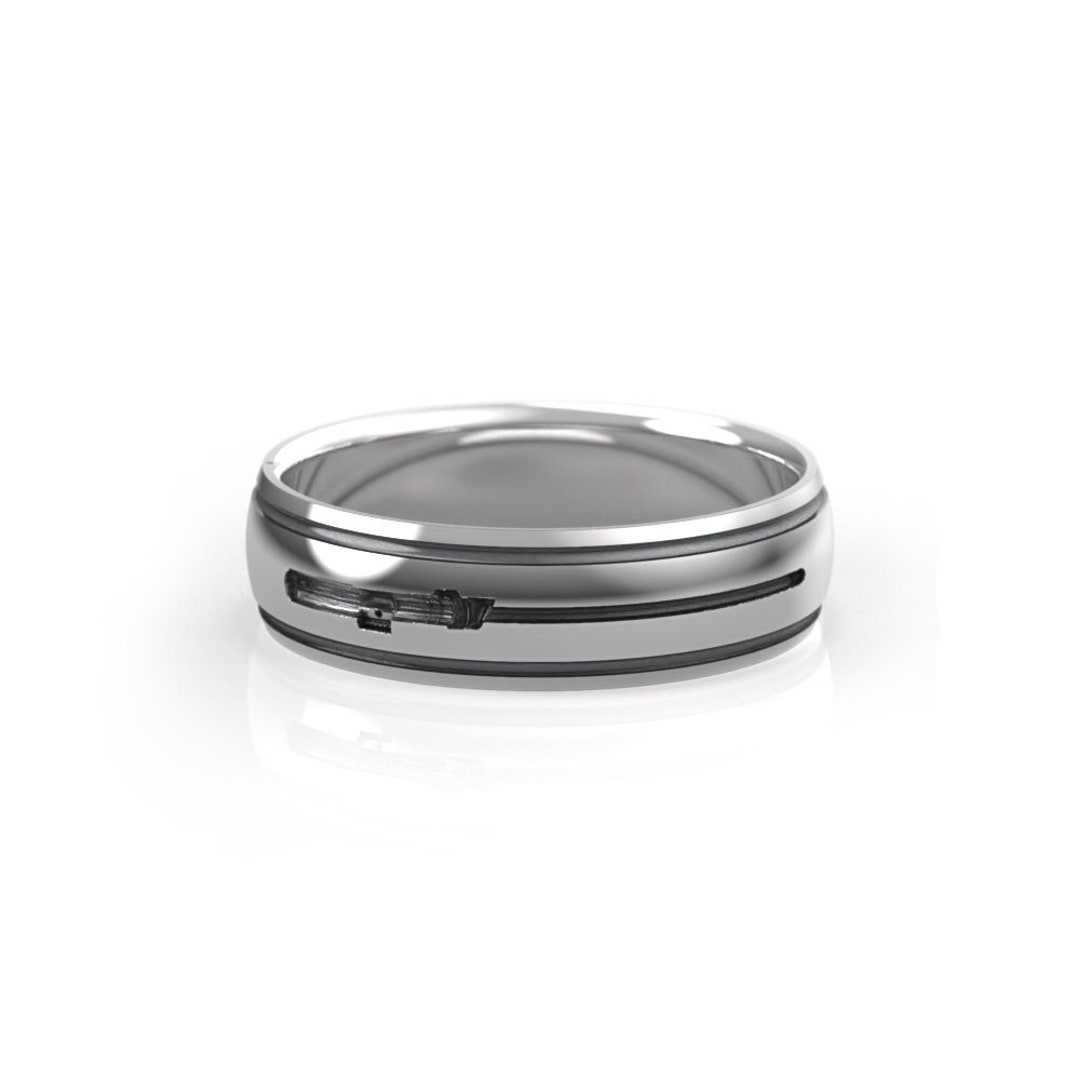 Darth Vader Lightsaber Silver Wedding Ring, Geeky Wedding Ring - Etsy