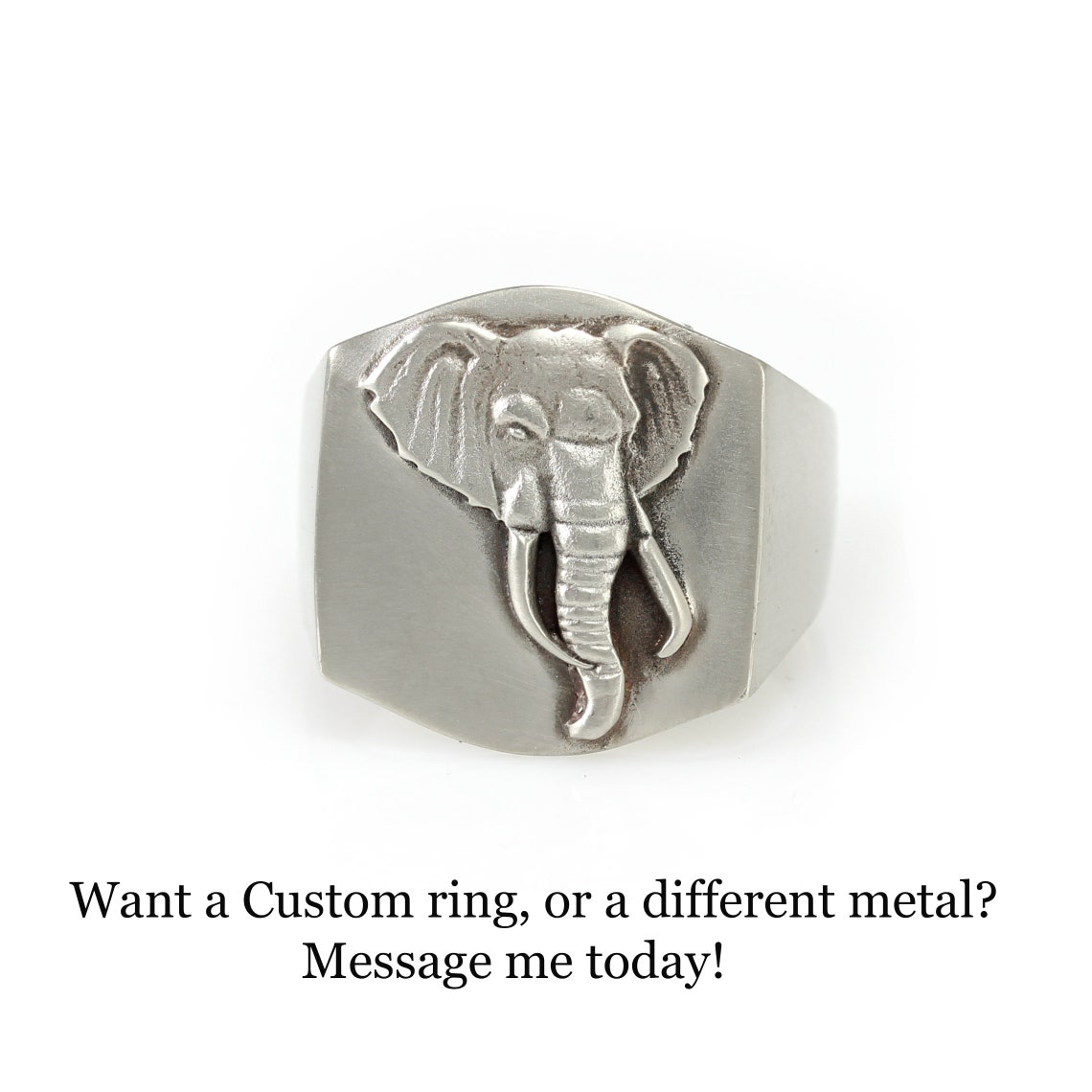 Elephant Signet Ring Animal Ring Mens Signet Ring Animal - Etsy