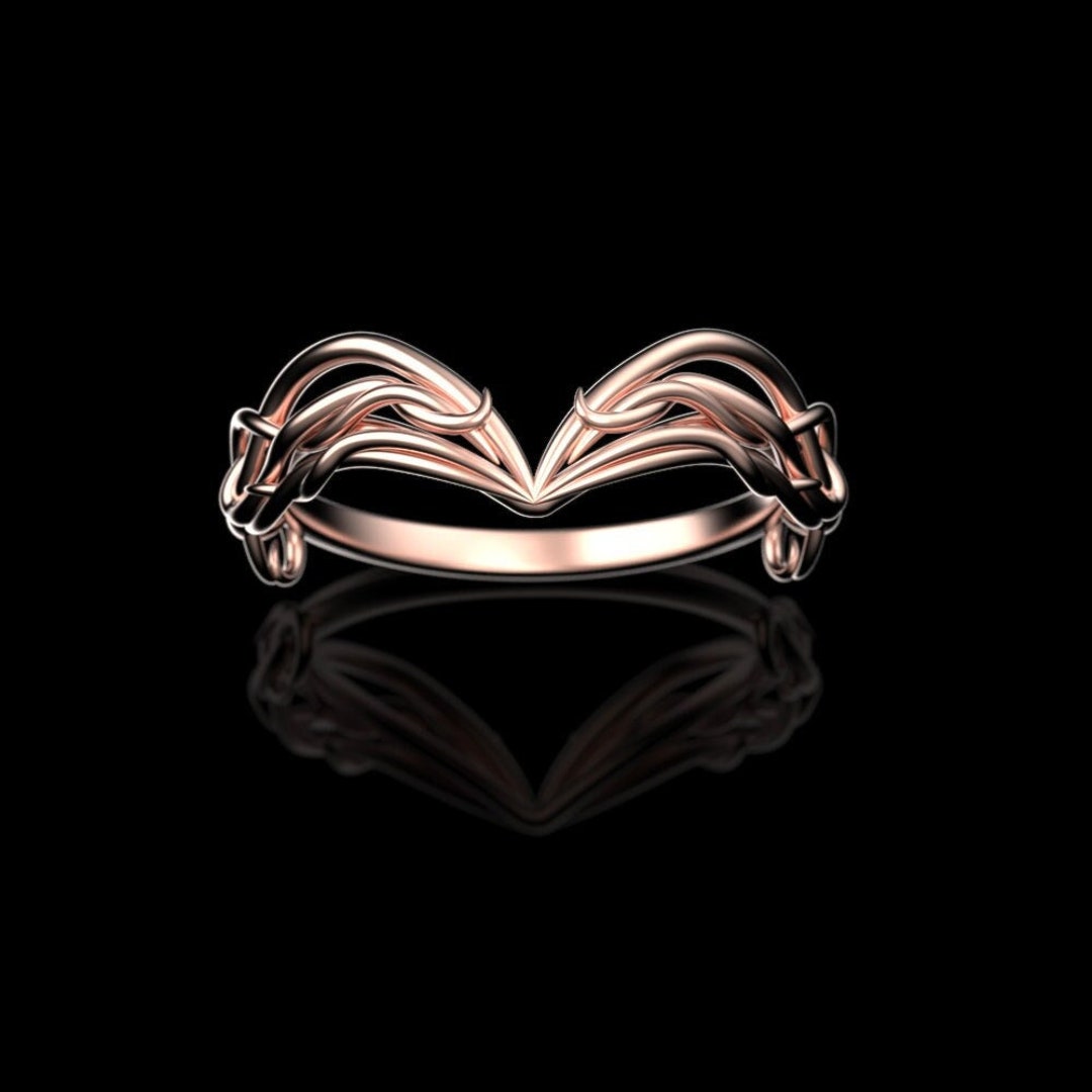 Rose Gold Elven Crown Ring - Braided Art Nouveau Fairy Ring - Elvish ...