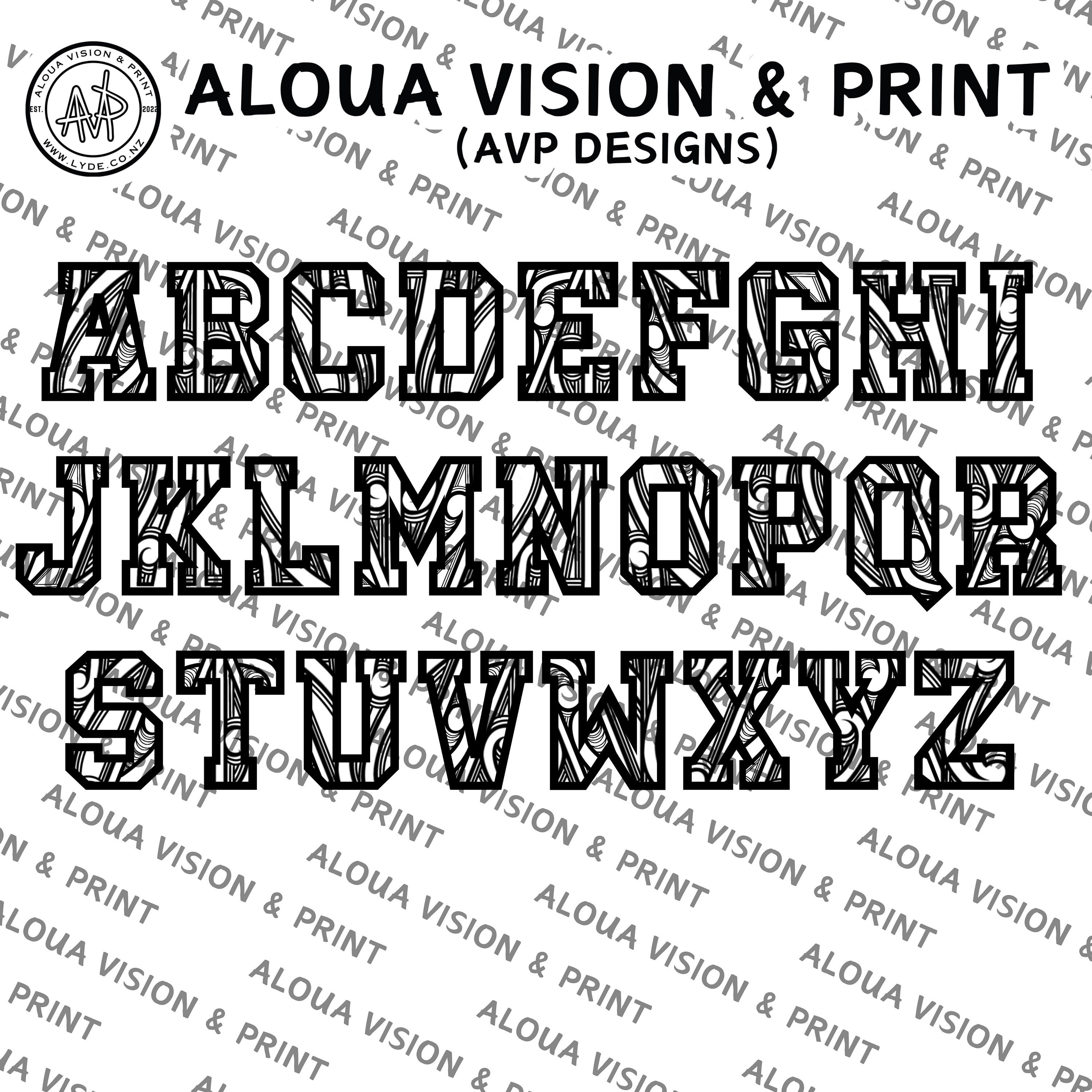 Alphabet Lettering Maori Design PNG - Etsy