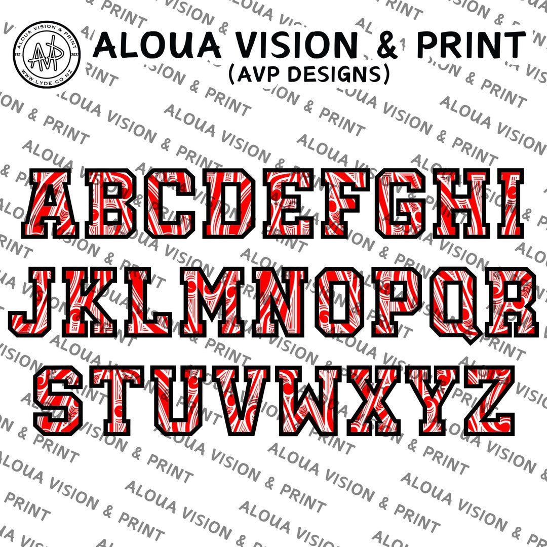 Alphabet Lettering Maori (red) Design PNG - Etsy