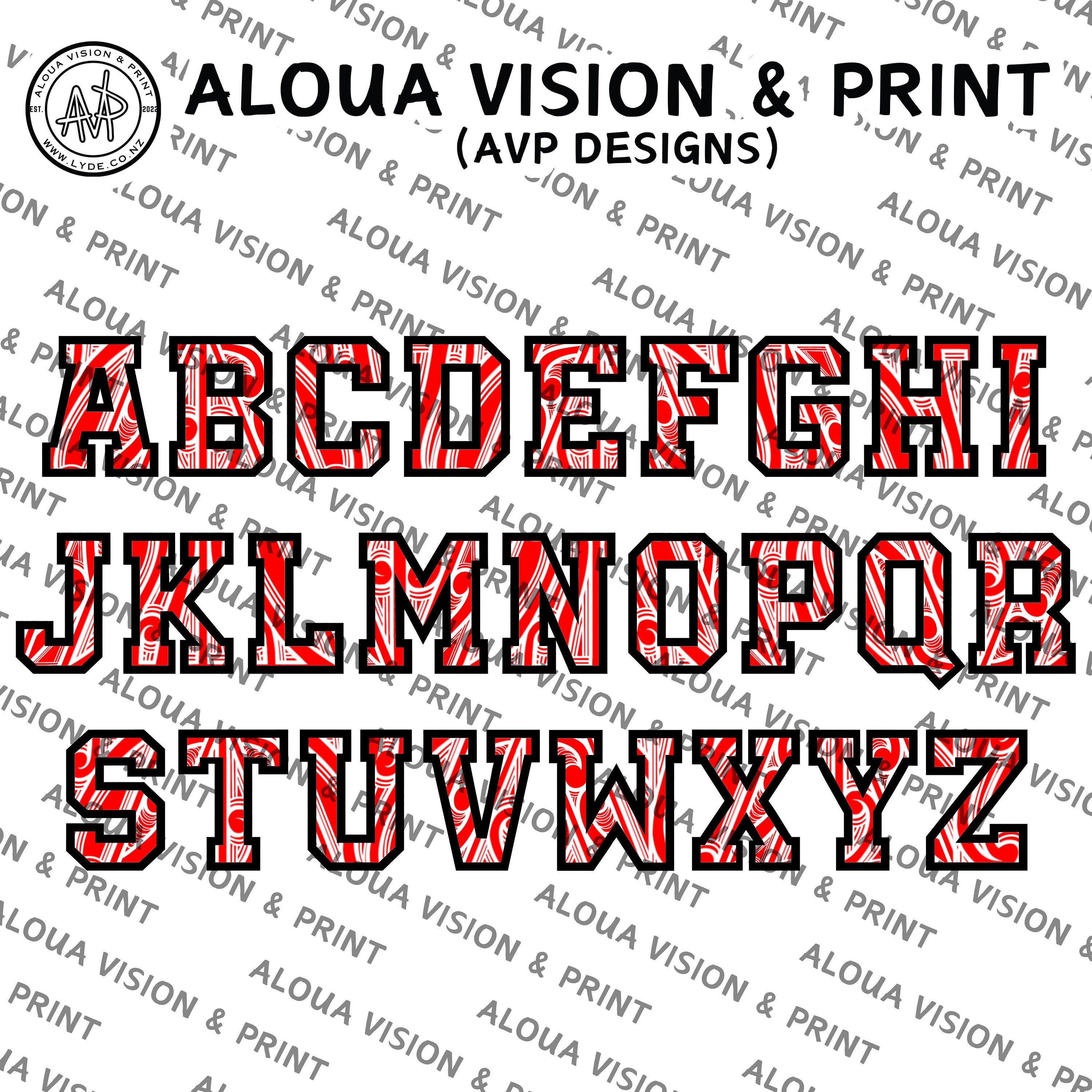 Alphabet Lettering Maori (red) Design PNG - Etsy Australia