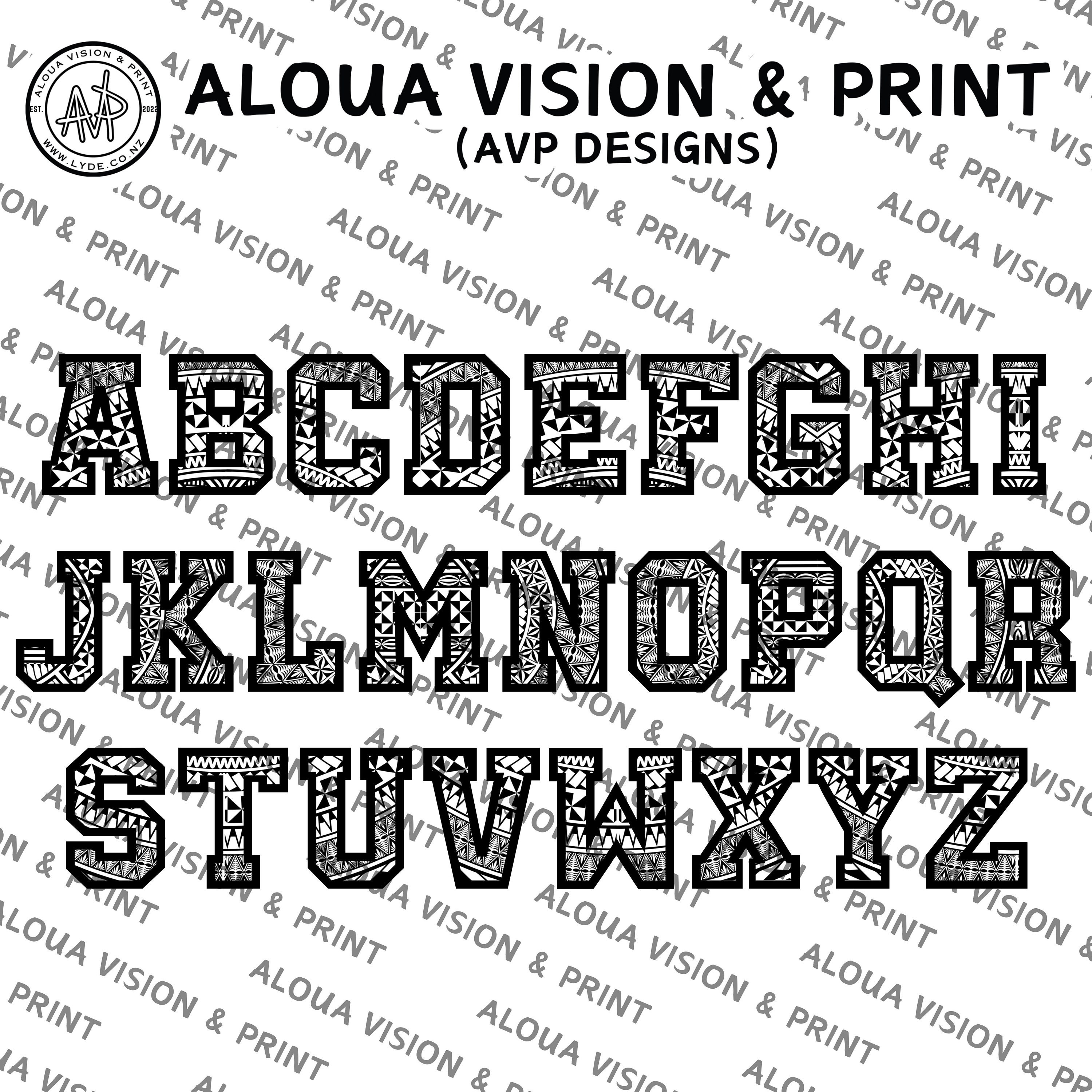 Alphabet Lettering Polynesian Design PNG - Etsy
