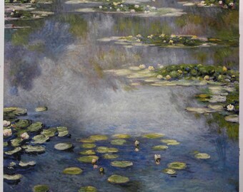 Blue Water Lilies Claude Monet hand-painted oil painting | Etsy