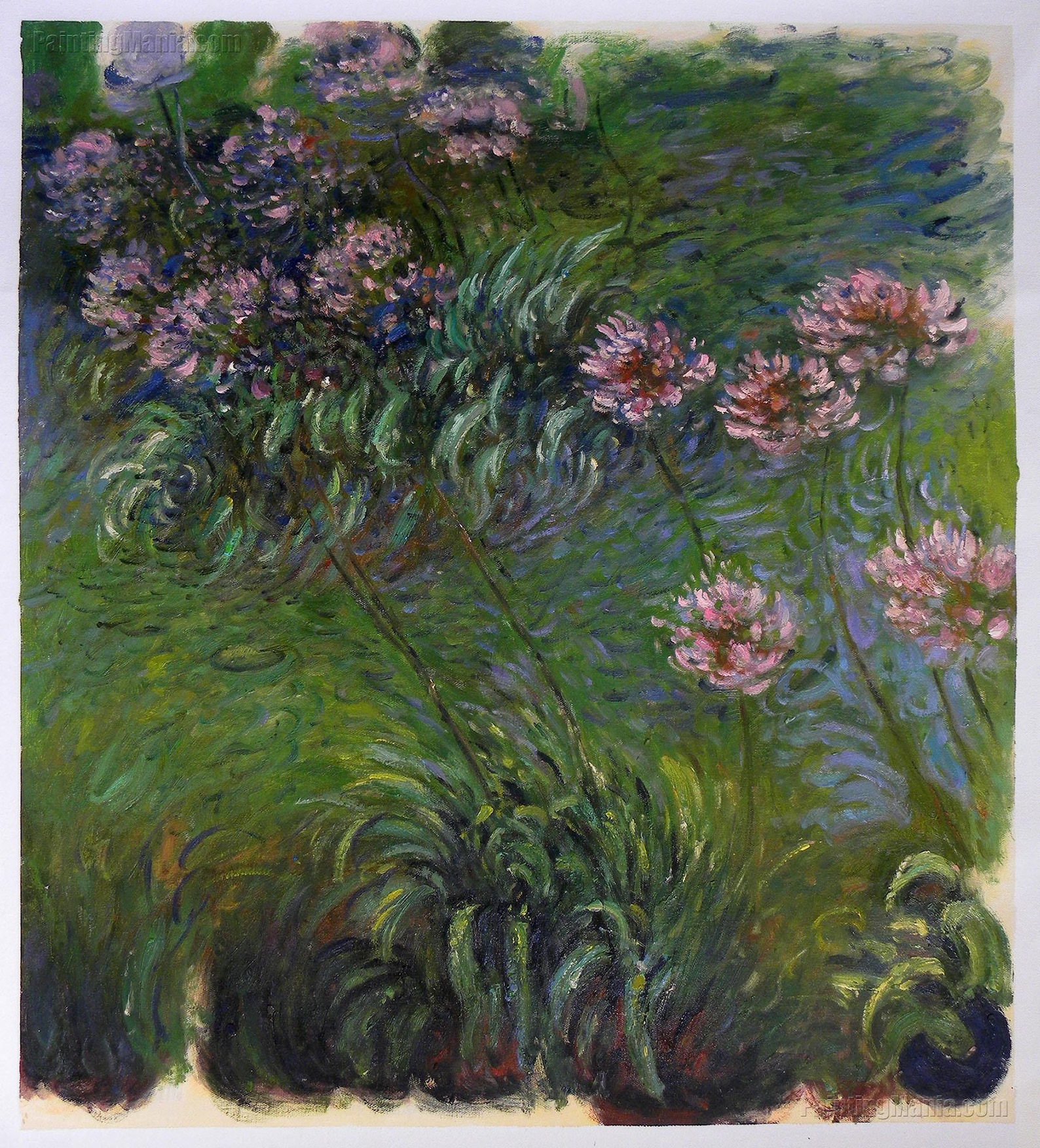 Agapanthus - Claude Monet Hand-painted Oil Painting Reproduction, Lily ...