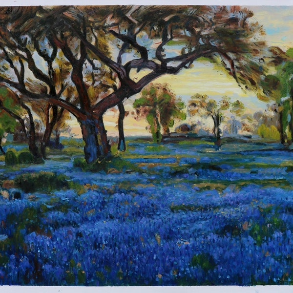 Texas Live Oak Tree Painting - Etsy