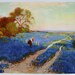 Bluebonnet Scene With a Girl Julian Onderdonk Hand-painted - Etsy