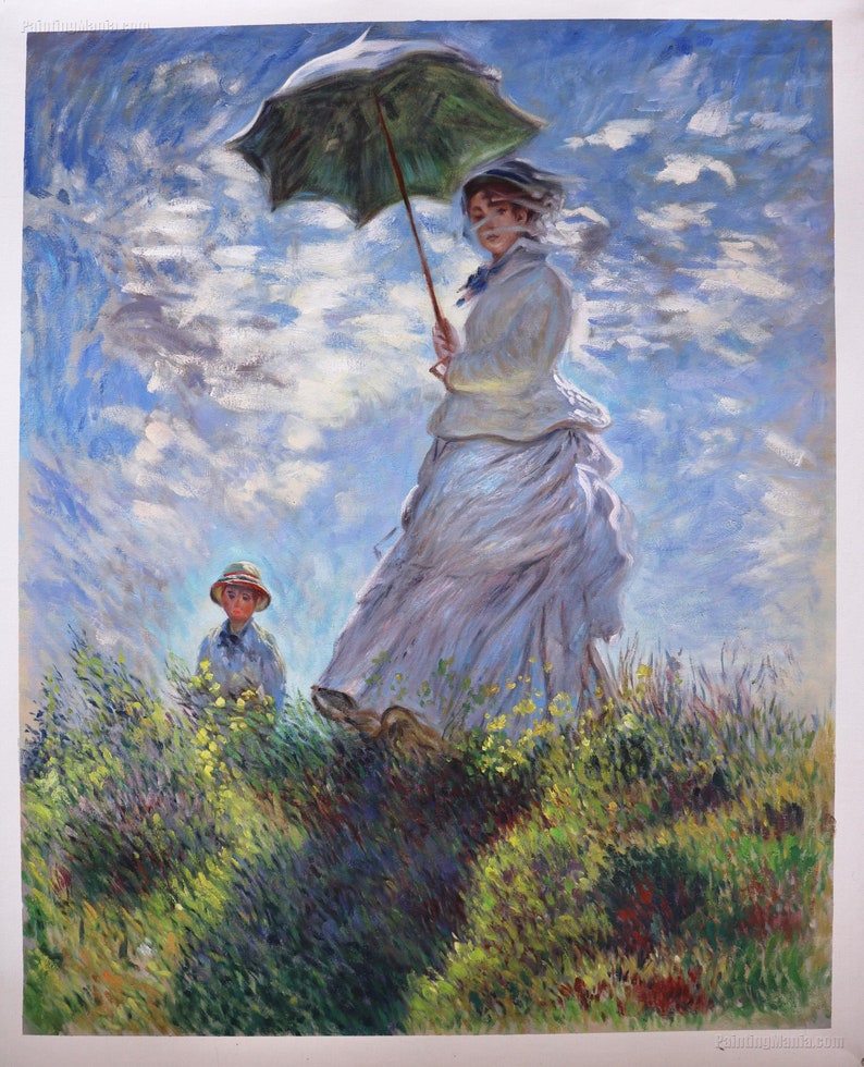 Woman With a Parasol Madame Monet and Her Son Claude Monet - Etsy Canada