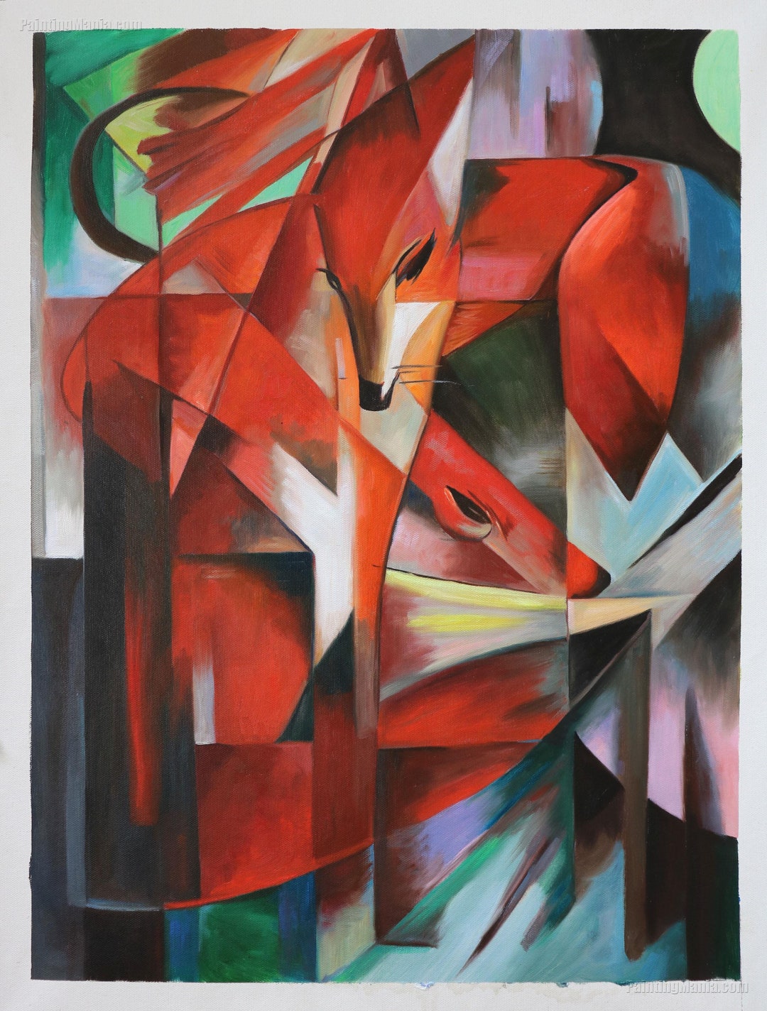 Foxes Franz Marc Hand-painted Oil Painting Reproduction, Vibrant Color ...