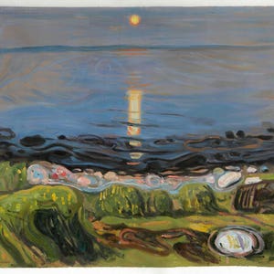 Summer Night at the Beach - Edvard Munch Hand-painted Oil Painting ...