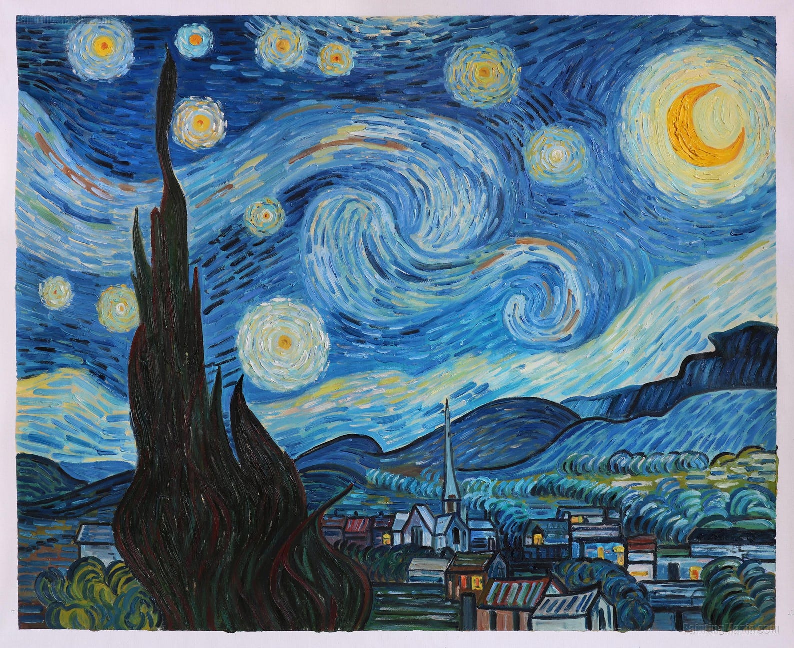 The Starry Night - Vincent Van Gogh Hand-painted Oil Painting ...