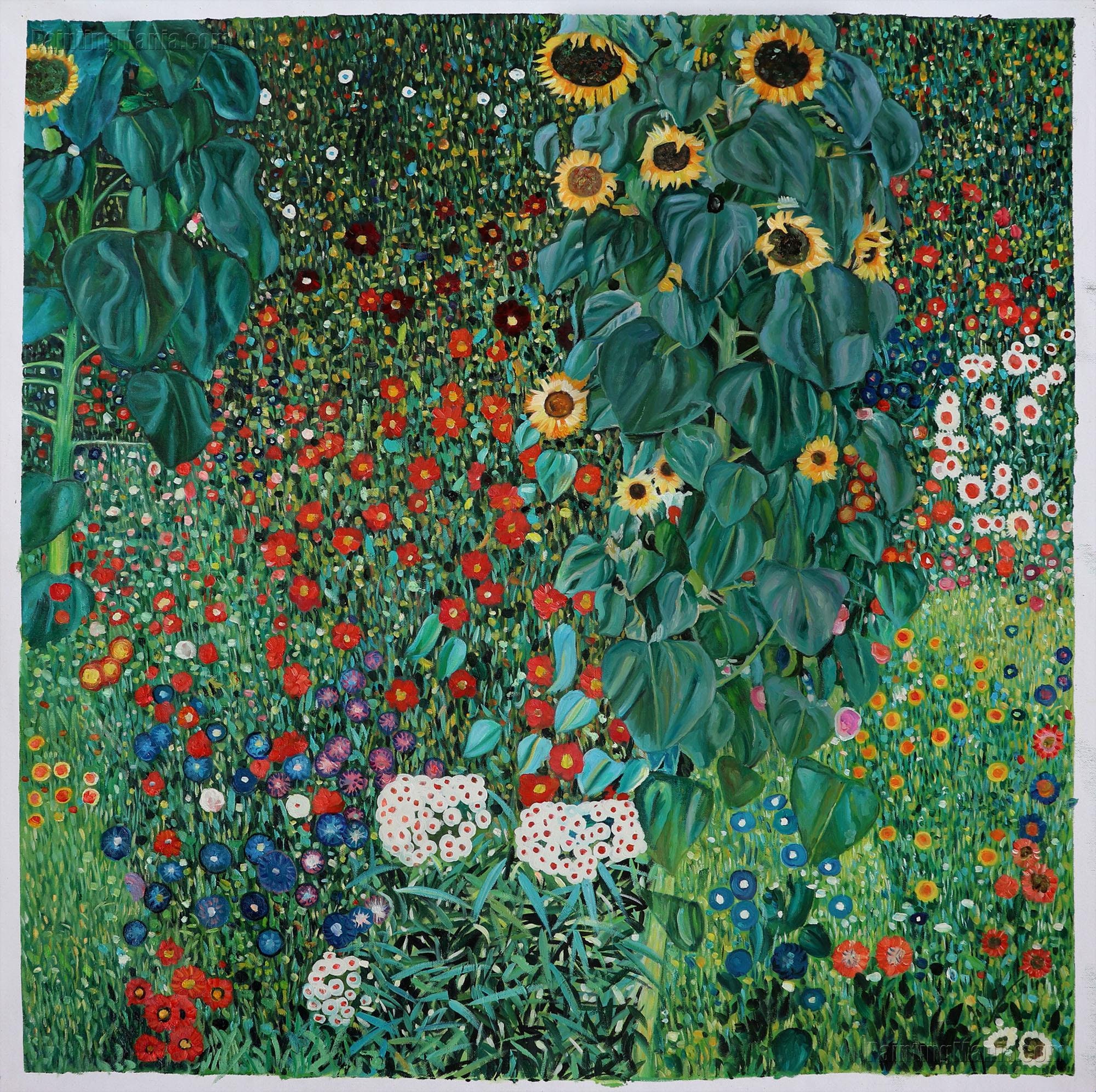Farm Garden with Sunflowers Gustav Klimt hand-painted oil | Etsy