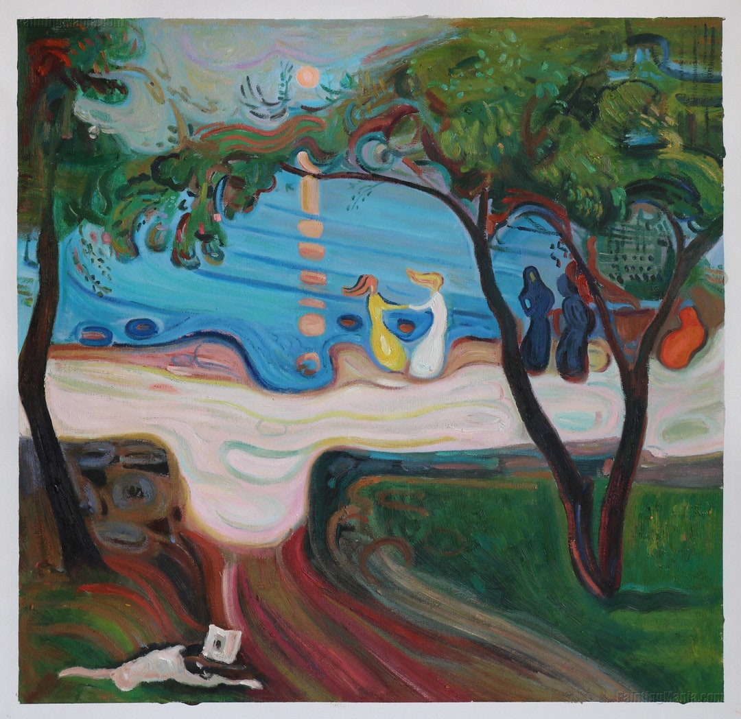Dance on the Beach - Edvard Munch Hand-painted Oil Painting ...